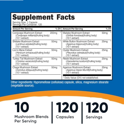 Complexo de Cogumelos (10 tipos) – Nutricost | Vitaminas Brasil ...